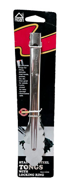 New 9 Inch Hoan Stainless Steel Tongs with Locking Ring All Purpose ...