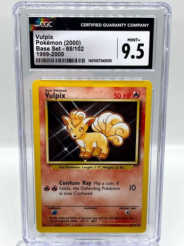Vulpix 68/102 Base Set Rare HP Error Corrected Vintage Pokemon Card CGC ...