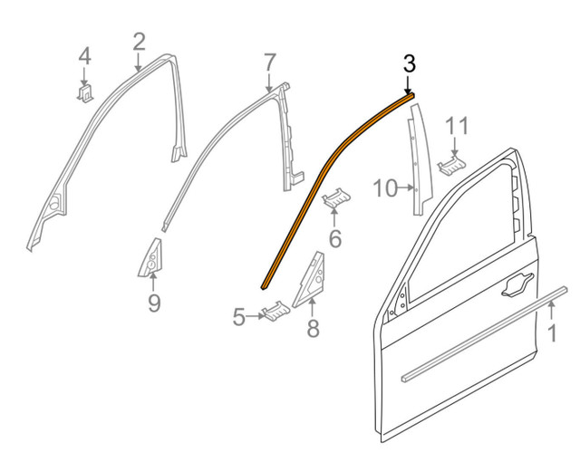 BMW OEM 06-10 M5 Front Door-cover Molding Left 51337072885 for sale ...