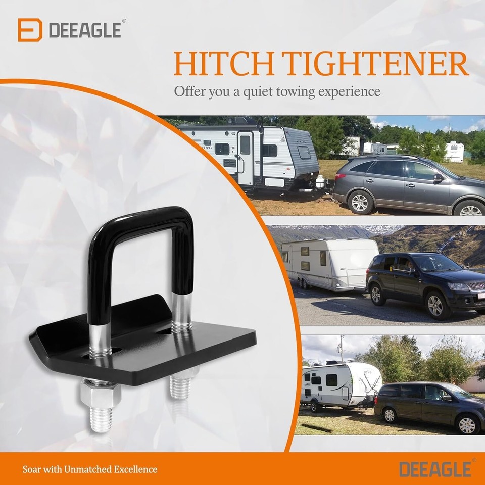 2″ TRAILER LOCK DOWN HITCH TIGHTENER Stabilizer Heavy Duty Anti Rattle ...