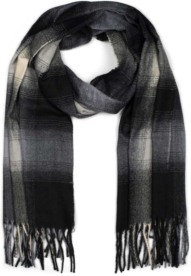 Unisex Schal Karo Muster Fransen, Winter, Stola, Feinstrick Strickschal ...