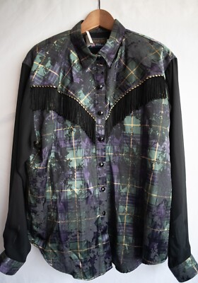 Panhandle Slim Blouse Thin Western Blouse Shirt Womens L Rodeo Paisley ...