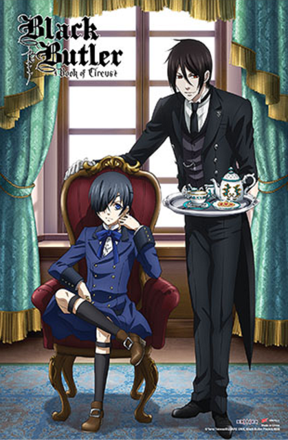 New Black Butler Sebastian Ceil Tea Time Paper Licensed Anime Poster US ...