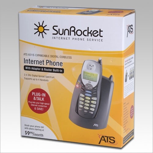 SunRocket ATS 6011S 2.4 GHz Expandable Digital Cordless Internet Phone ...