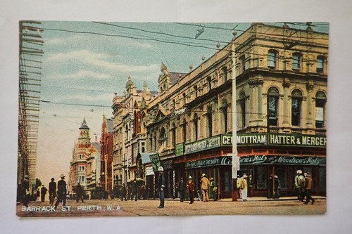 POSTCARD BARRACK STREET PERTH WESTERN AUSTRALIA c1900s EXCELLENT ...