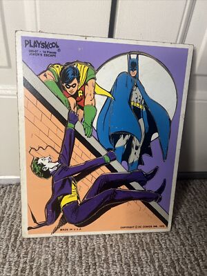 vintage Playskool 16-piece Batman puzzle, Jokers Escape, DC Comics ...