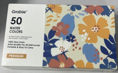 New Grabie Premium Watercolor Paint Set 50 Colors. Paint Brush Tools ...
