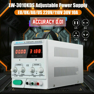 11" Dual LED Precision Variable Adjustable Digital Regulated DC Power ...