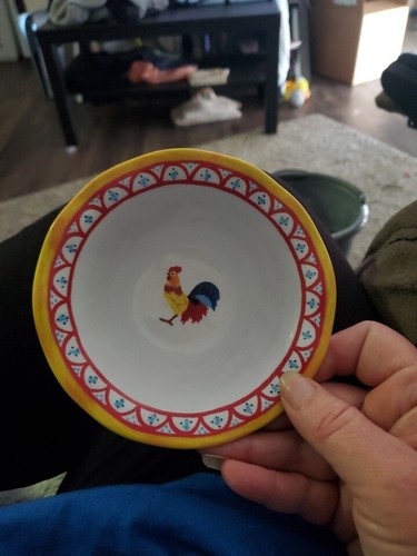 Q Squared Melamine Ruffled Rooster Bowl EUC 1M | eBay