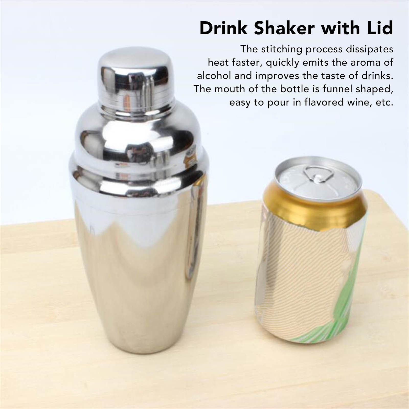 550ml Cocktail Shaker Stainless Steel Rust Proof Bartender Drink Mixer ...