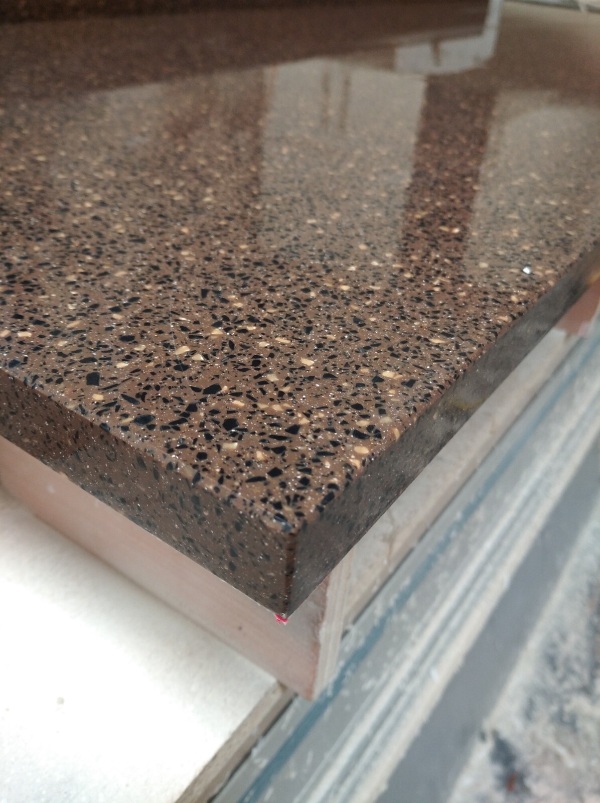 Mirostone Chocolate Solid Surface Worktop With Coved Upstand - 3m | eBay UK