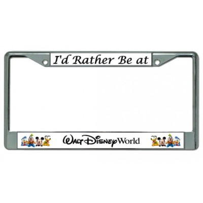 i'd rather be at walt disney world logo license plate frame made in usa ...