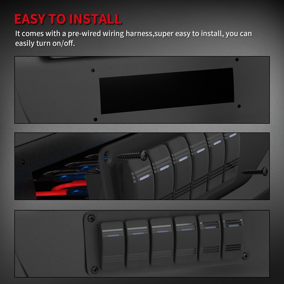 LED Rocker Panel 12V 24V 6 Gang Car Panel on OFF for Automotive Car5229 ...