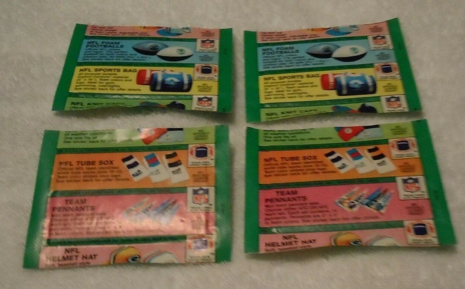 1985 Topps NFL Football Sticker Wrapper Set of 4 WALTER PAYTON JOE ...