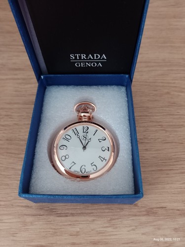 Strada Pocket Watch With Chain Rose Gold Tone | eBay UK