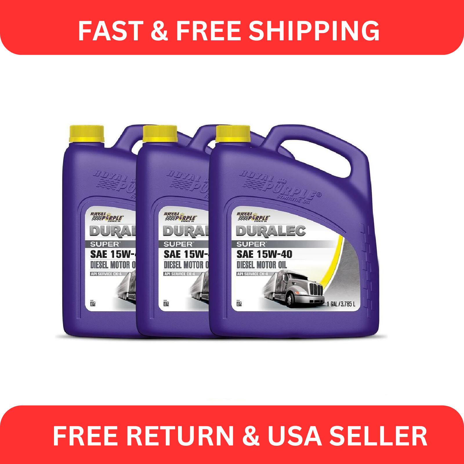 Royal Purple Duralec Super 15W40 Oil, API Service CK-4, 3 Gallons | eBay