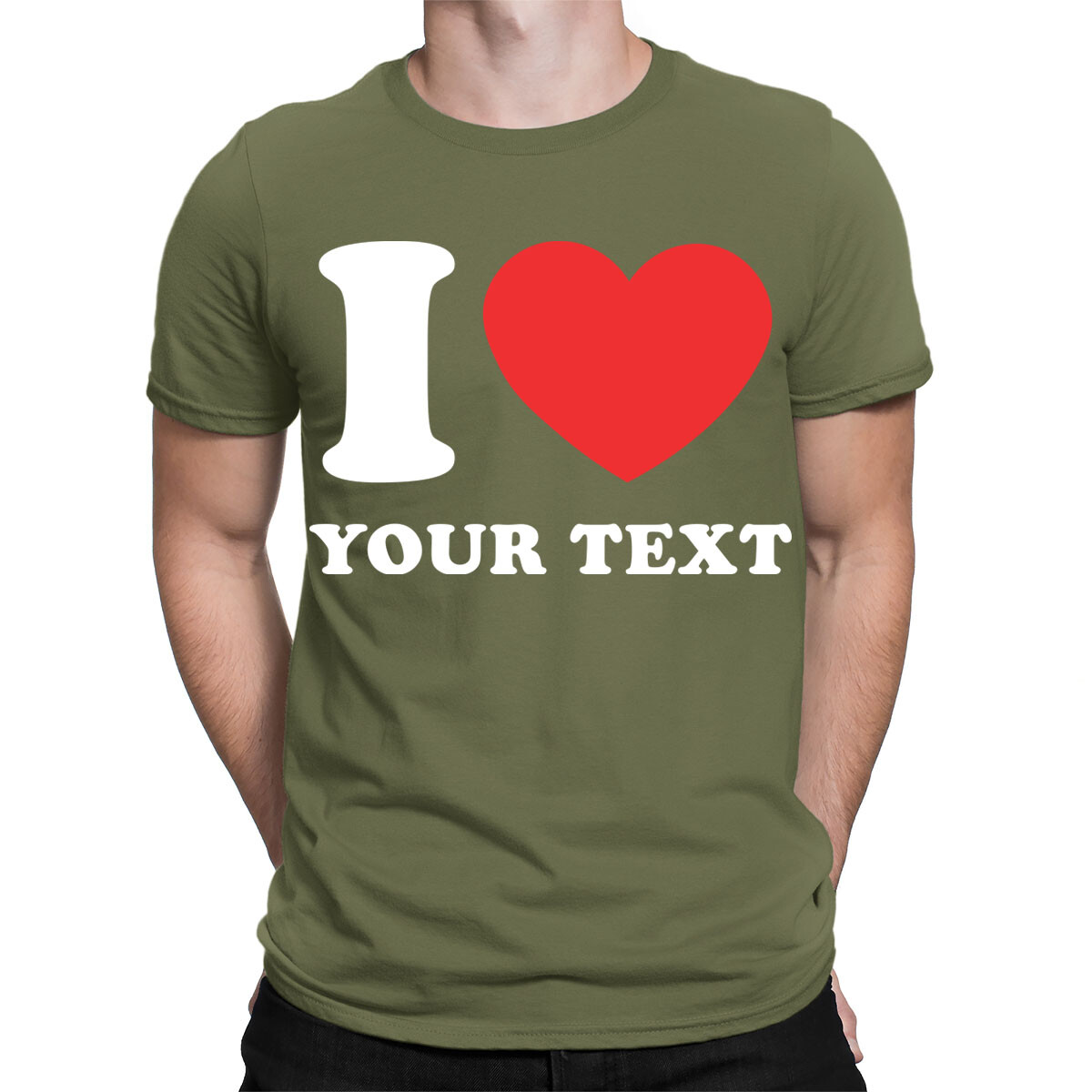 Personalised I Love Heart Custom Any Text Cute Custom Mens T-Shirts #TA ...