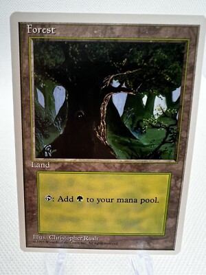 1995 Magic The Gathering Card Forest/Land Illustrator Christopher Rush ...