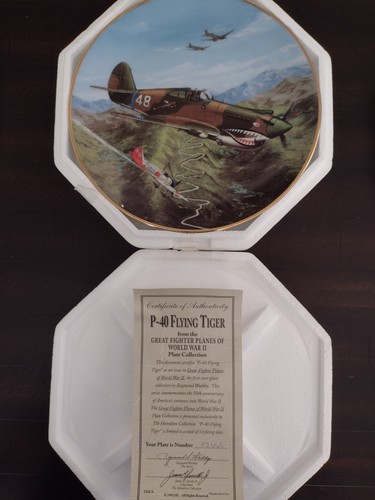 Hamilton Collection Plate WW2 Great Fighter Planes P-40 FLYING TIGER ...
