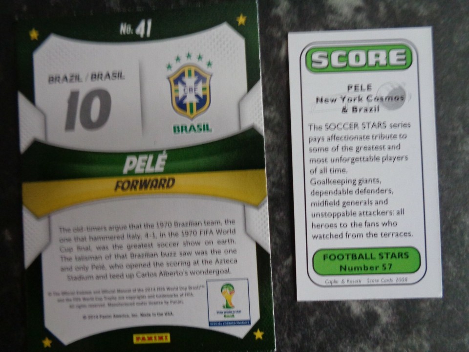 PELE soccer Cosmos and Brazil 2X CARDS FOOTBALL BRASIL | eBay
