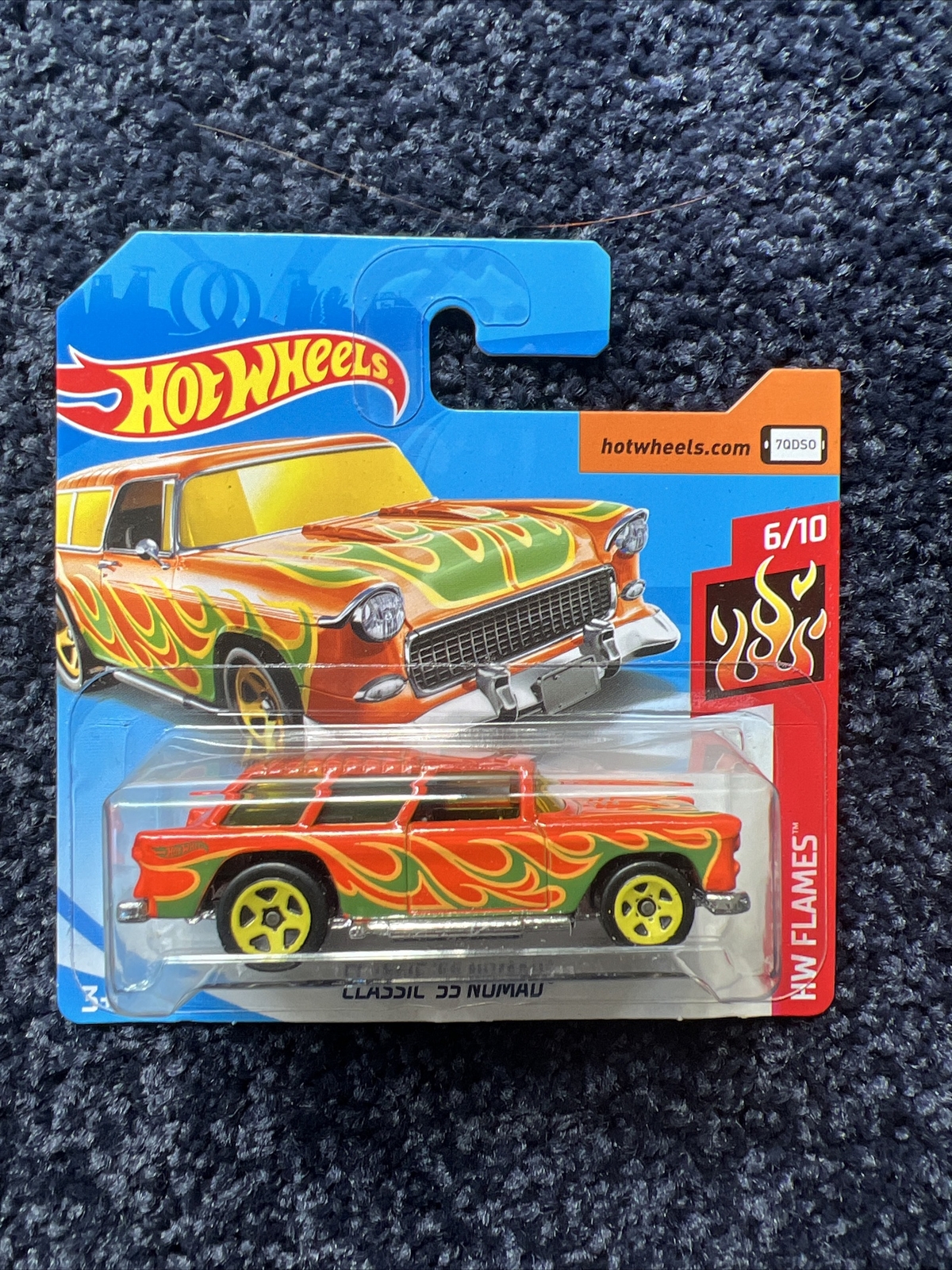 2018 HOT WHEELS CLASSIC '55 NOMAD HW Flames 6/10 Orange/Green Flames #349 | eBay Australia
