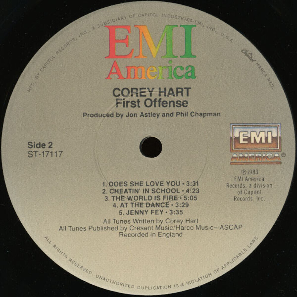 Corey Hart - First Offense (LP, Album, Win) | eBay