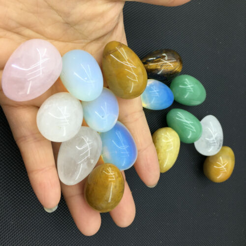 30pcs Mix Natural Quartz Crystal egg Carved crystal egg reiki Healing ...