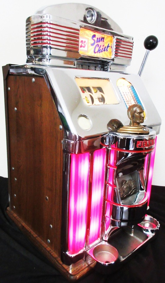 Jennings 25c Red Sun Chief Slot Machine Tic-Tac-Toe | eBay
