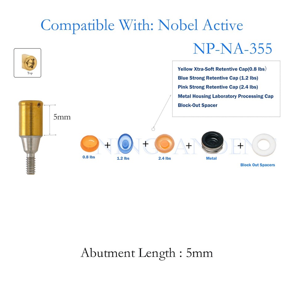 Nobel Biocare Active Implant Overdenture Abutment NP/RP Locat0r Insert ...