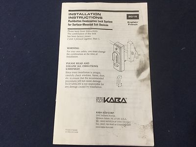 Kaba Simplex 2015 Series Pushbutton Lock Instruction Book | eBay