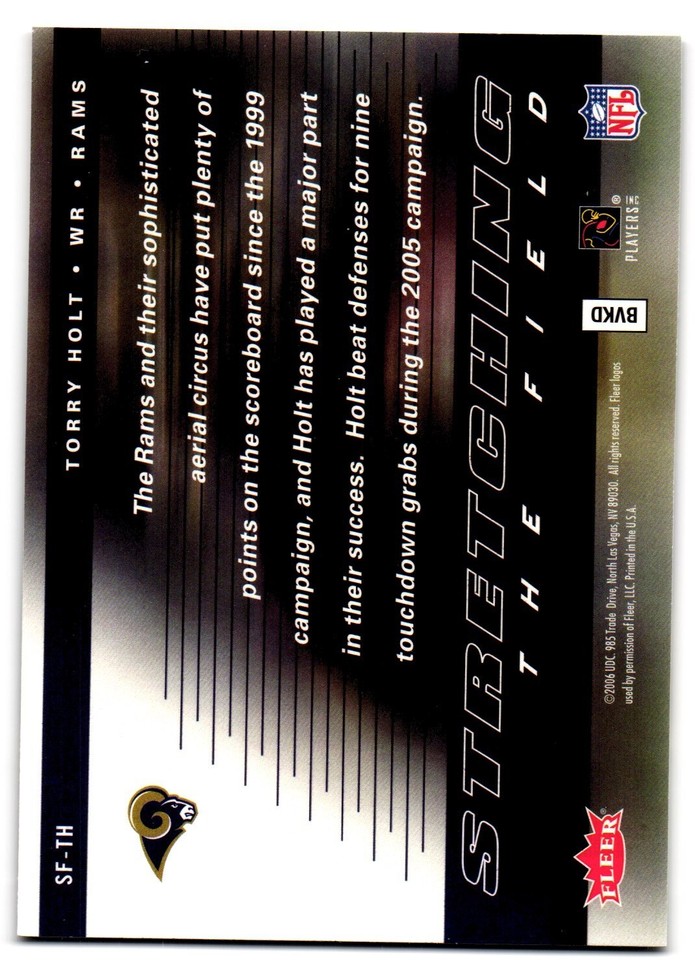 2006 Fleer Stretching the Field St. Louis Rams Football Card #SFTH ...