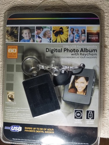 Digital Photo Album With Keychain 8Mb USB Rechargeable 60 Pictures ...