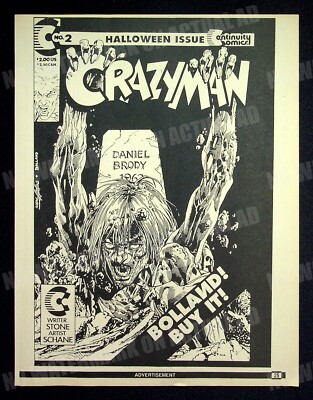 Crazyman Continuity Comics 1991 Trade Print Magazine Ad Poster ADVERT ...