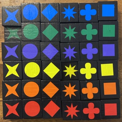 Qwirkle game SINGLE replacement tiles **YOU CHOOSE** Select Colors ...