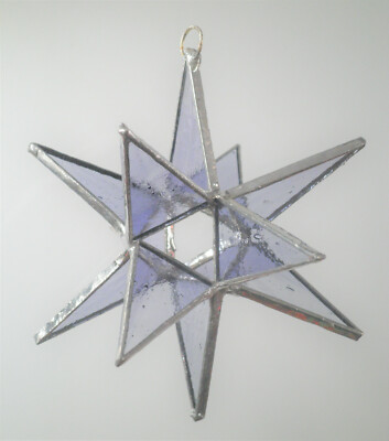 3D Star Leadlight stained glass pale lilac decoration handmade in ...