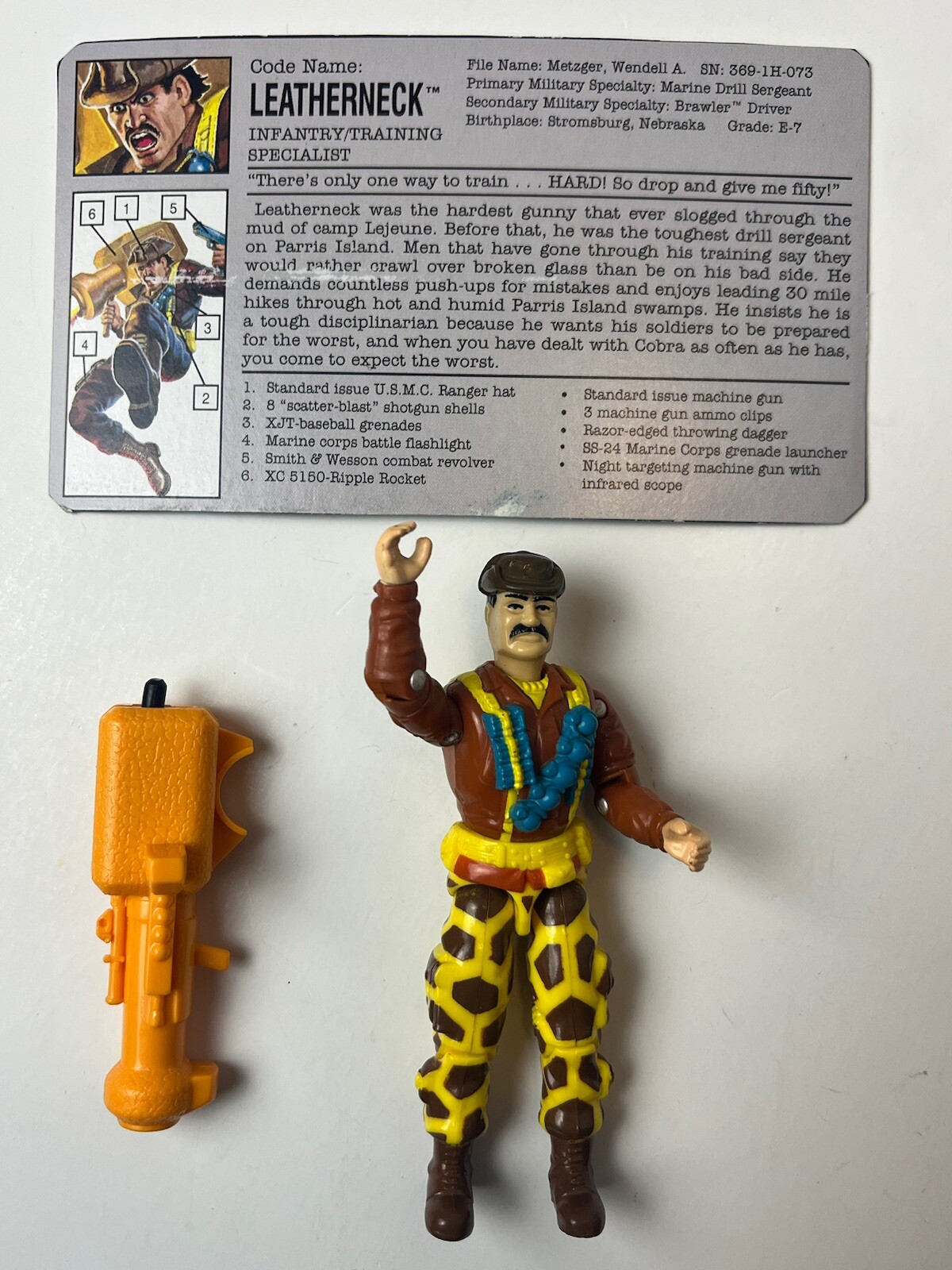 💥1993 Gi Joe Leatherneck V3 W/ FC & Launcher ARAH Nice Condition 1 Day ...