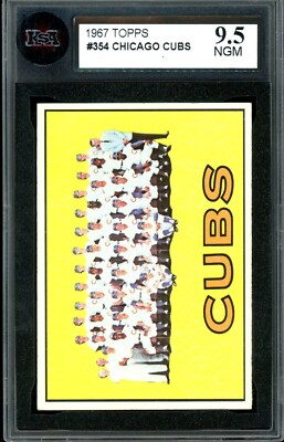 1967 TOPPS Baseball #354 Chicago Cubs Team Card KSA 9.5 NGM W/Ron Santo ...