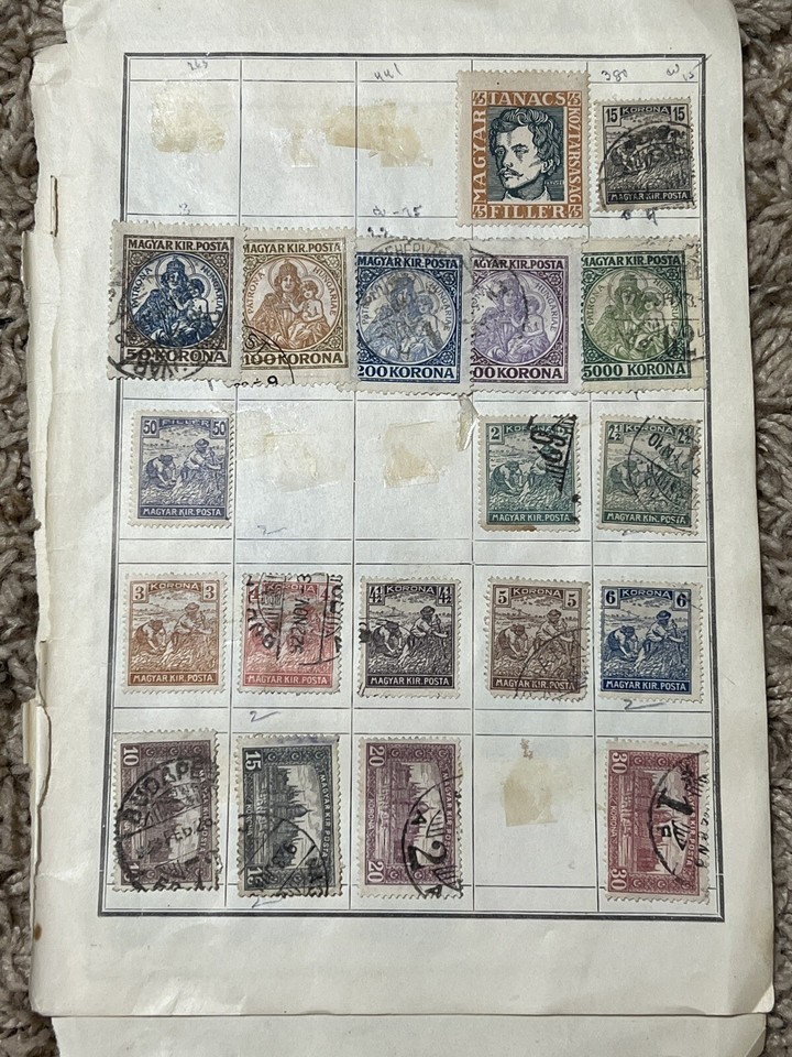 HUNGARY STAMPS LOT ON MINI ALBUM PAGES BARANYA, MINT, USED, SHORT SETS ...