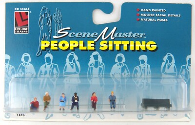 HO Scale People Sitting Figures (6 Pcs w/Bench) - Life-Like Scene ...
