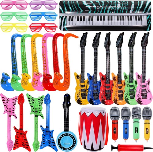 30 Pcs Inflatable Rock Star Toy Set Inflatable Instruments Party Props ...