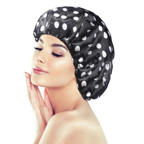 Waterproof Double Layer Shower Cap Bonnet Bath Showering Accessories | eBay