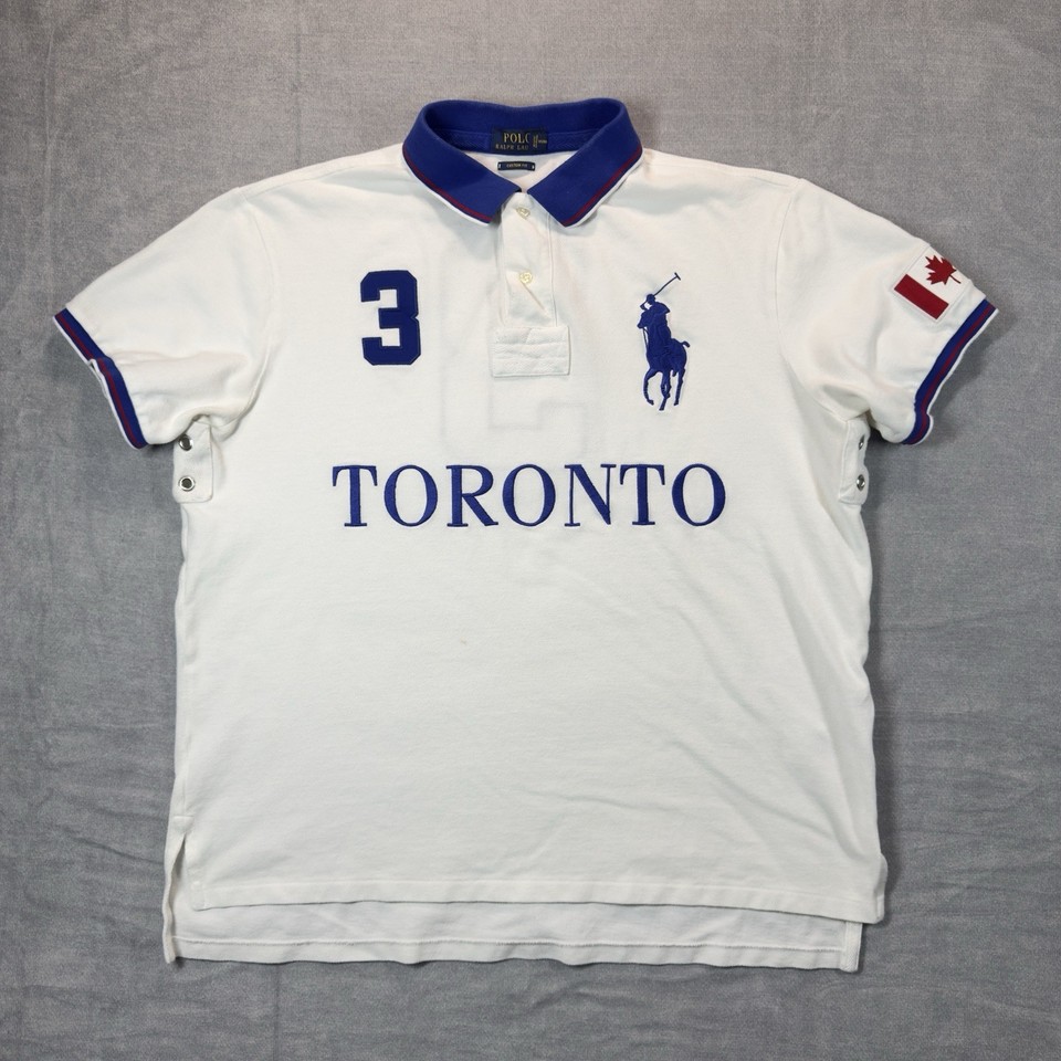 Polo Ralph Lauren Toronto Polo Men's XL White 3 Canada Flag Rugby ...