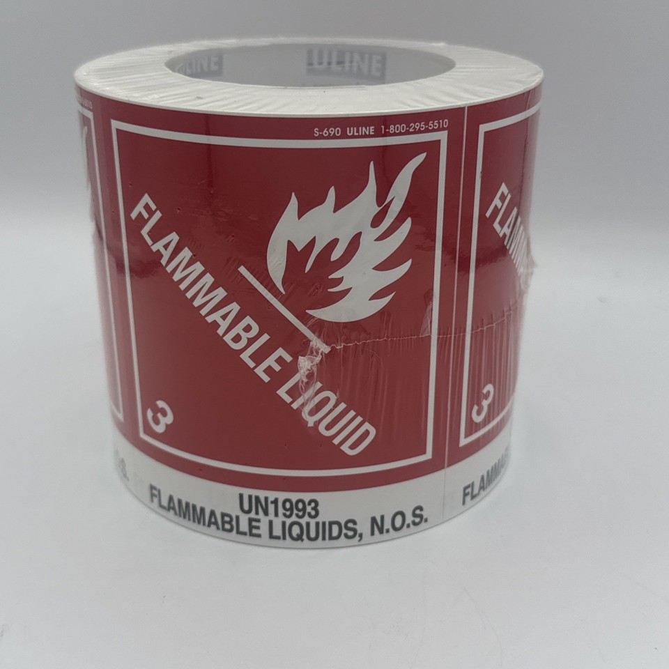 Flammable Liquid Hazmat Stickers UN1993 Roll Of 500 | eBay