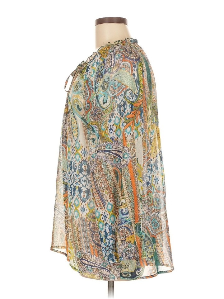 Susan Graver Women Gold 3/4 Sleeve Blouse M | eBay