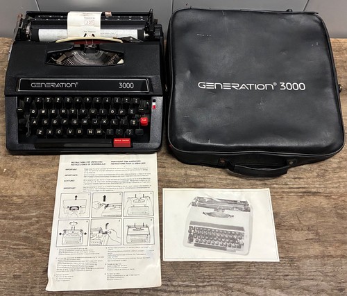 Generation 3000 Portable Manual Typewriter W/ Case & Manuals Untested ...