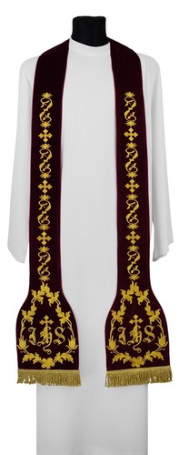 Red Roman Clergy Stole SH7-ACA Vestment Étole Rouge Rot Stola Rossa ...