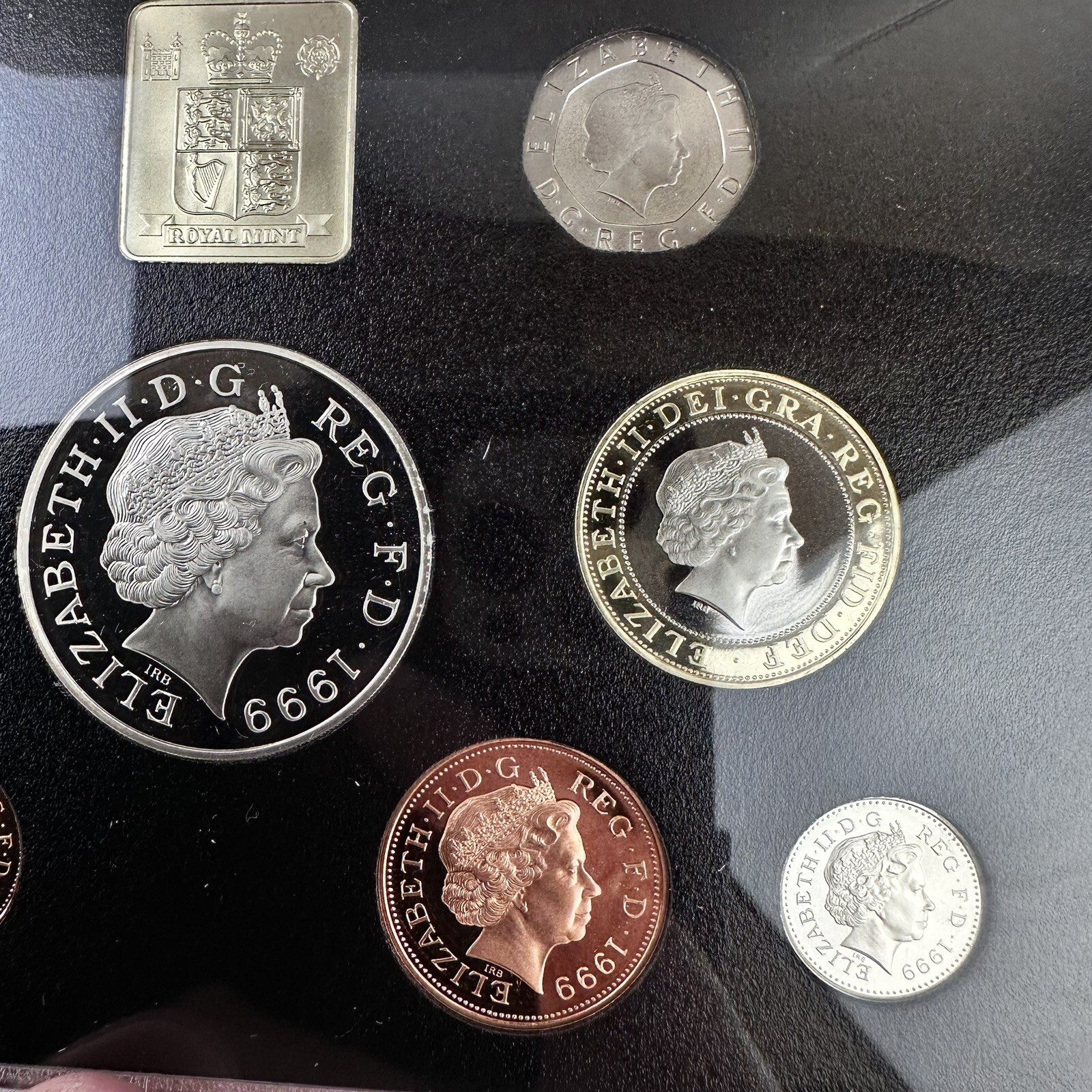 Deluxe Cased 1999 United Kingdom Proof Coin Collection Set 9 Coins ...