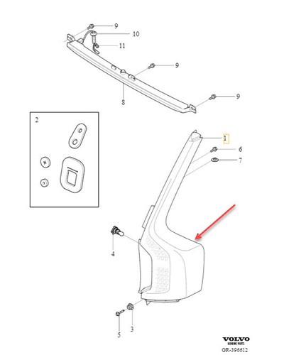 New Genuine Volvo 2016- XC90 Left (driver's side) Tail Light 31655919 ...