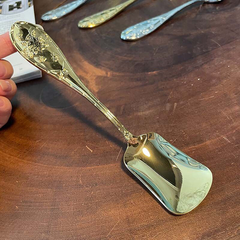 Stainless Steel Spoon Net Red Golden Dinner Long Handle Stirring ...