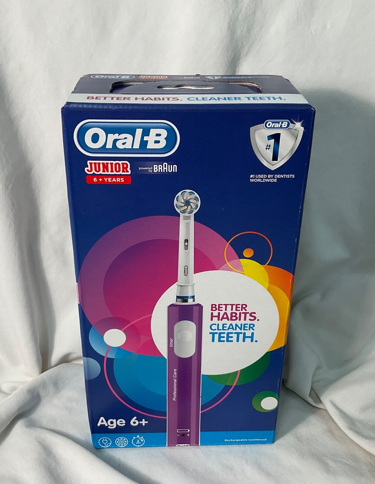 Oral-B Kids Junior Purple Electric Toothbrush for Age 6+ - Purple for ...